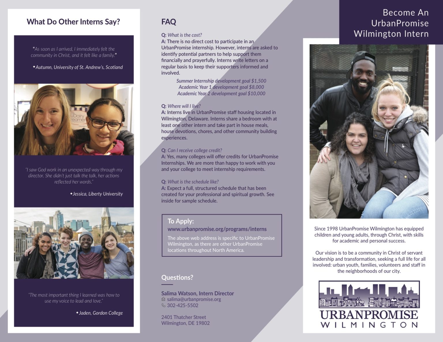 Internship Brochure | UrbanPromise Wilmington